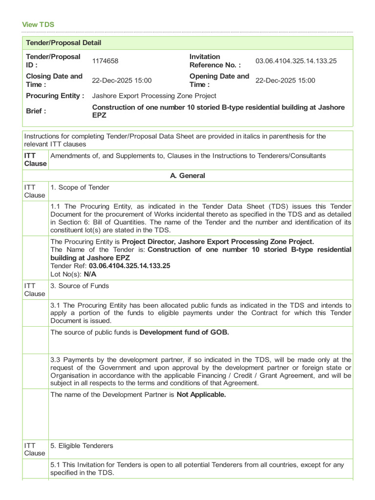 Section2_Tender Data Sheet (13) | PDF