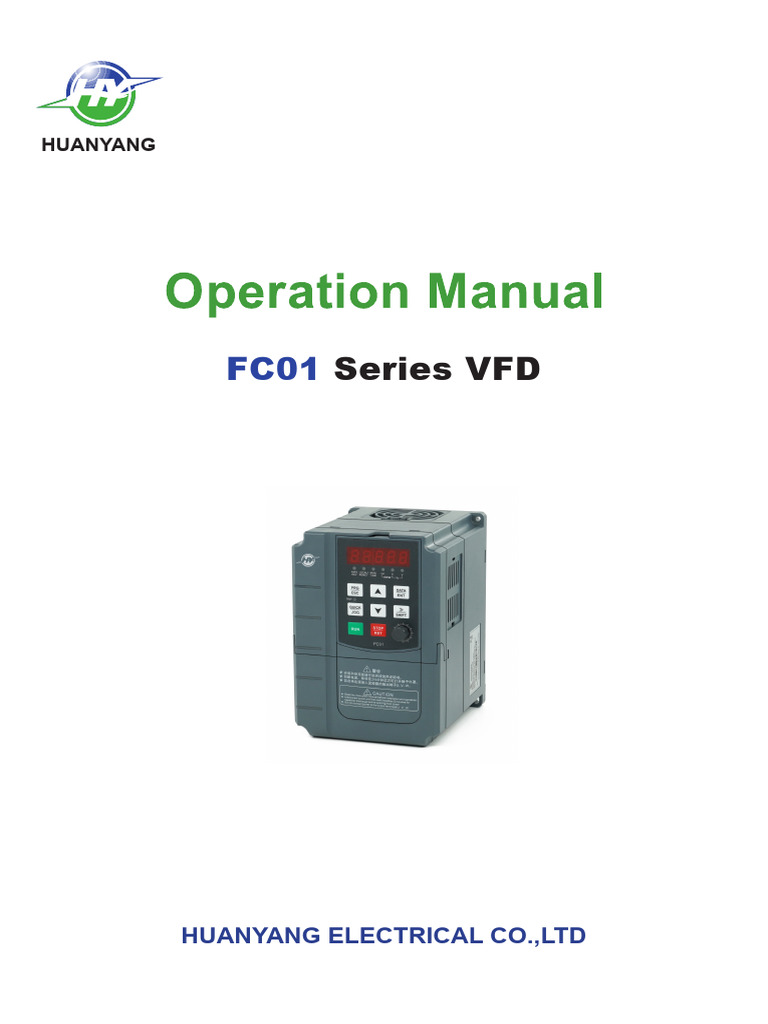 FC01 Series VFD User Manual Guide | PDF | Power (Physics) | Electrical ...