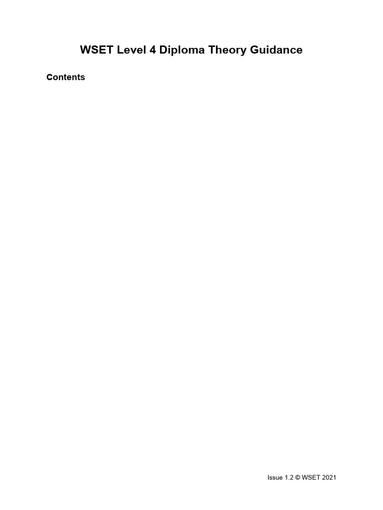 WSET Level 4 Diploma Study Guide | PDF | Winemaking | Wine