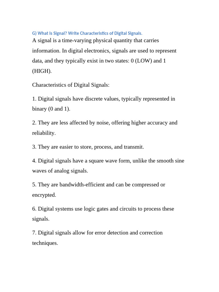 Characteristics of Digital Signals & Gates | PDF | Digital Signal ...
