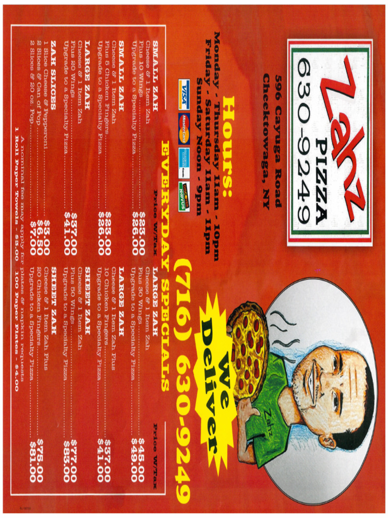 Zahz Menu 3 | PDF