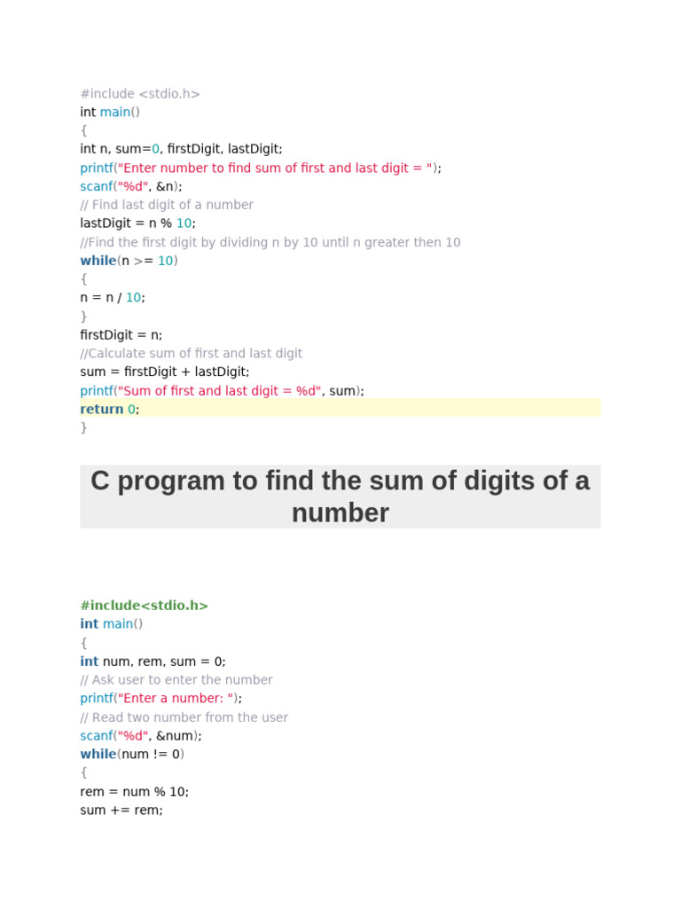 C Programs | PDF