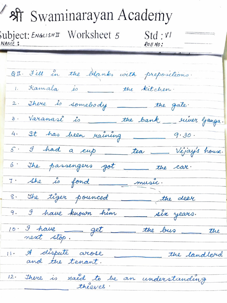 6th Worksheet Eng 2 | PDF