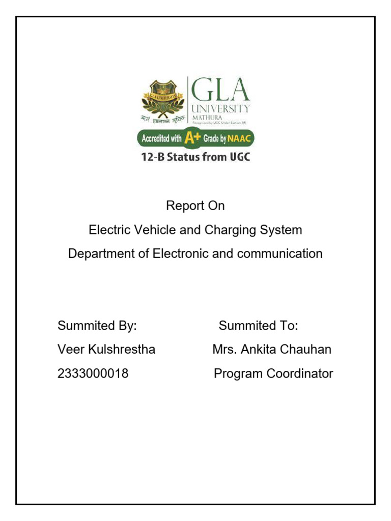 Electric Vehicles Report GLA | PDF | Electric Vehicle | Battery Charger