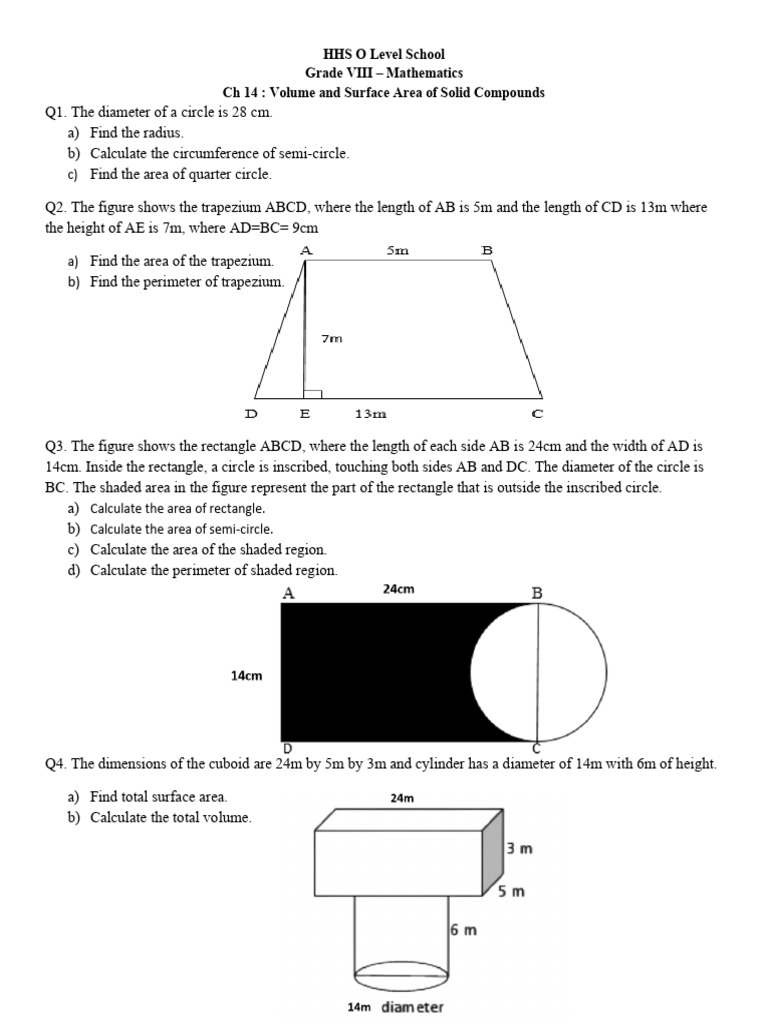 CH 14 Volume and Surface Area of Solid Compounds | PDF