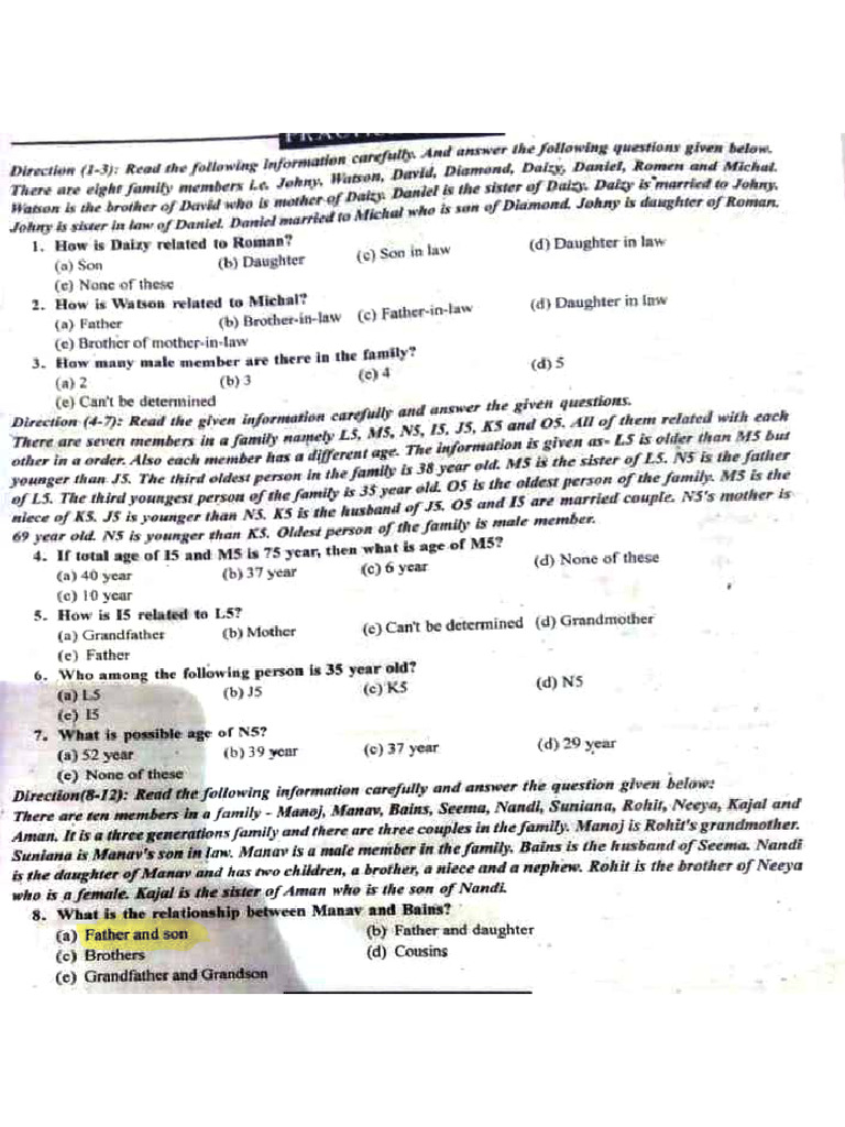 Blood Relation Pyq | PDF
