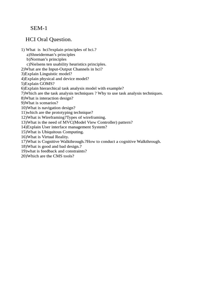HCI Principles and Design Techniques Guide | PDF