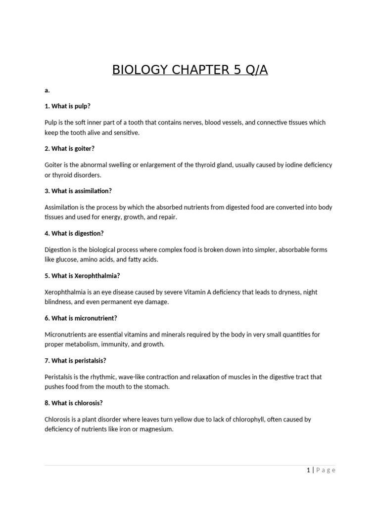 Biology Chapter 5 Q | PDF | Digestion | Dietary Fiber