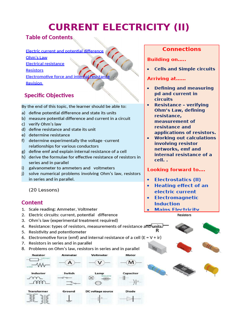 Understanding Current Electricity Concepts | PDF | Electrical ...
