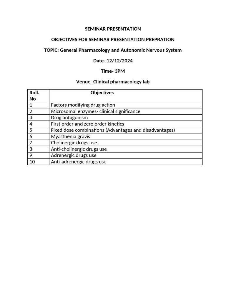 Notice For Seminar Presentation | PDF