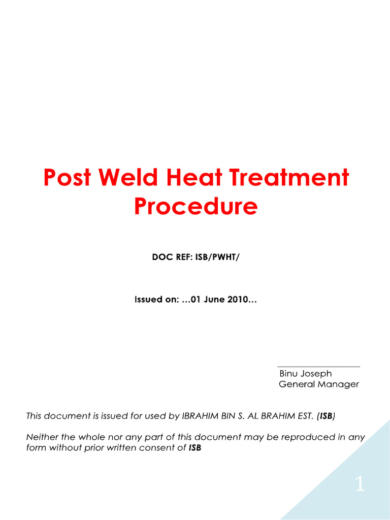 ISB PWHT Procedimiento | PDF