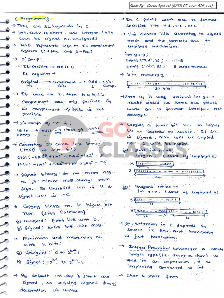 GATE CS 2024 Notes by Karan Agrawal | PDF