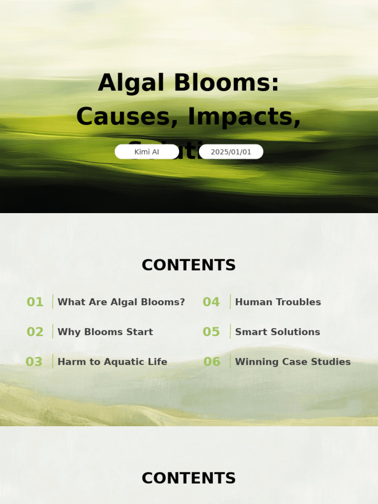Algal Blooms: Causes, Effects, Solutions | PDF | Aquatic Ecosystem ...