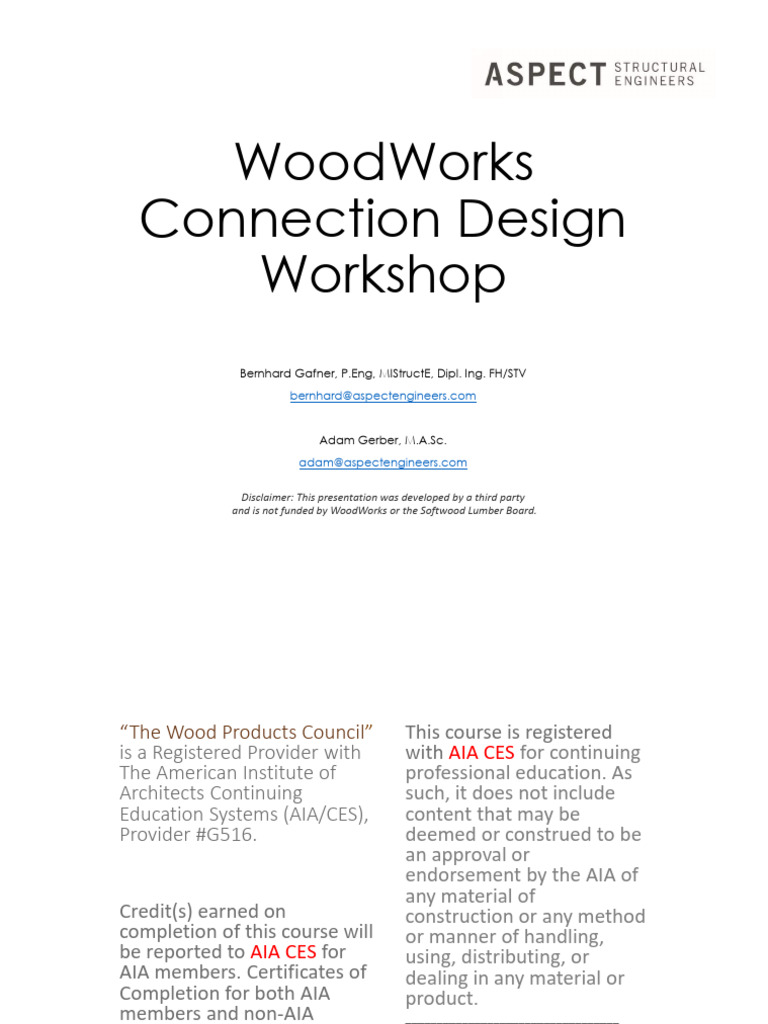Mass Timber Connections Workshop Aug 2017 | PDF | Lumber