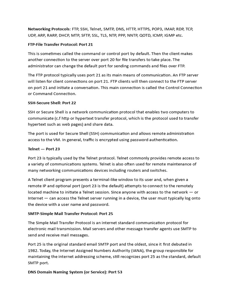Essential Networking Protocols Explained | PDF | Port (Computer ...
