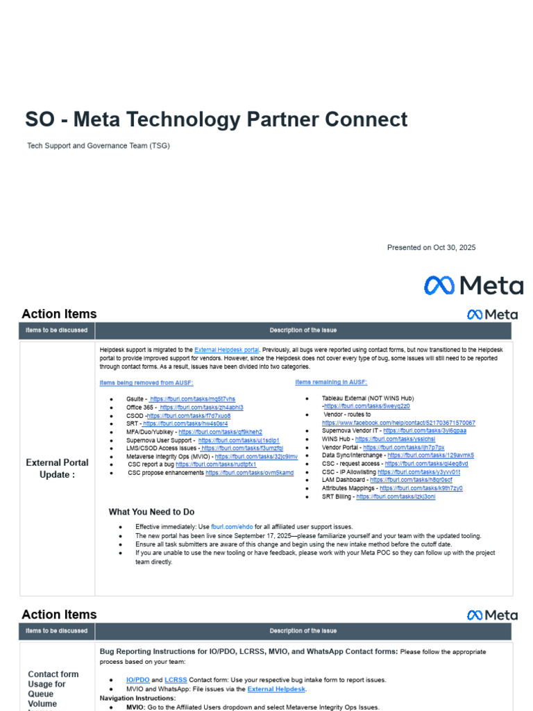 Oct 30 - Meta SO Technology - Partner Connect | PDF | Information ...