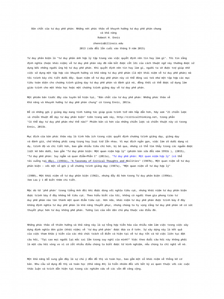 The Nature of Critical Thinking | PDF
