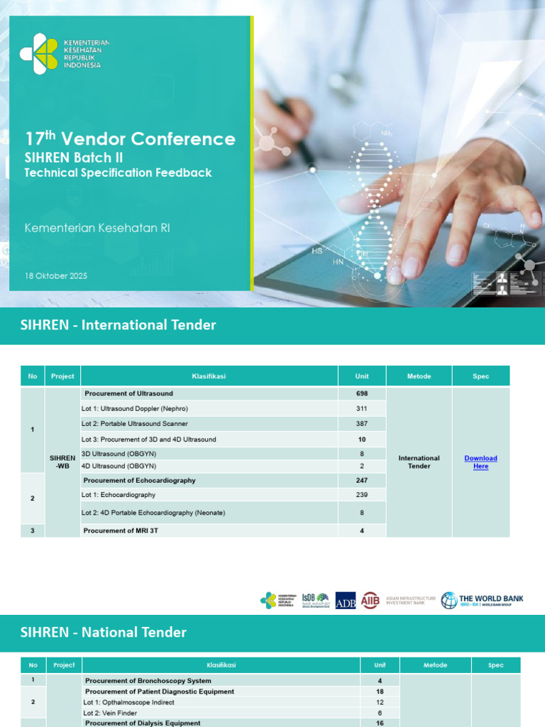 SIHREN Vendor Conference Specs 2025 | PDF | Medical Equipment | Medicine