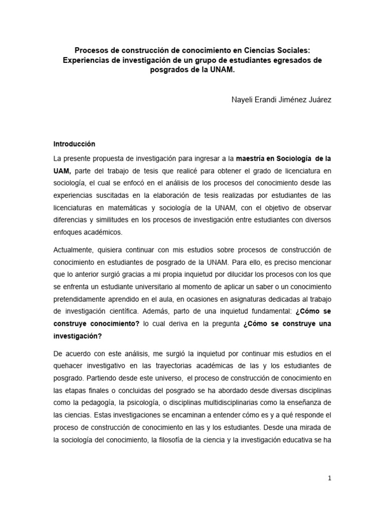 Protocolo Maestría Erandi | PDF | Conocimiento | Sociología