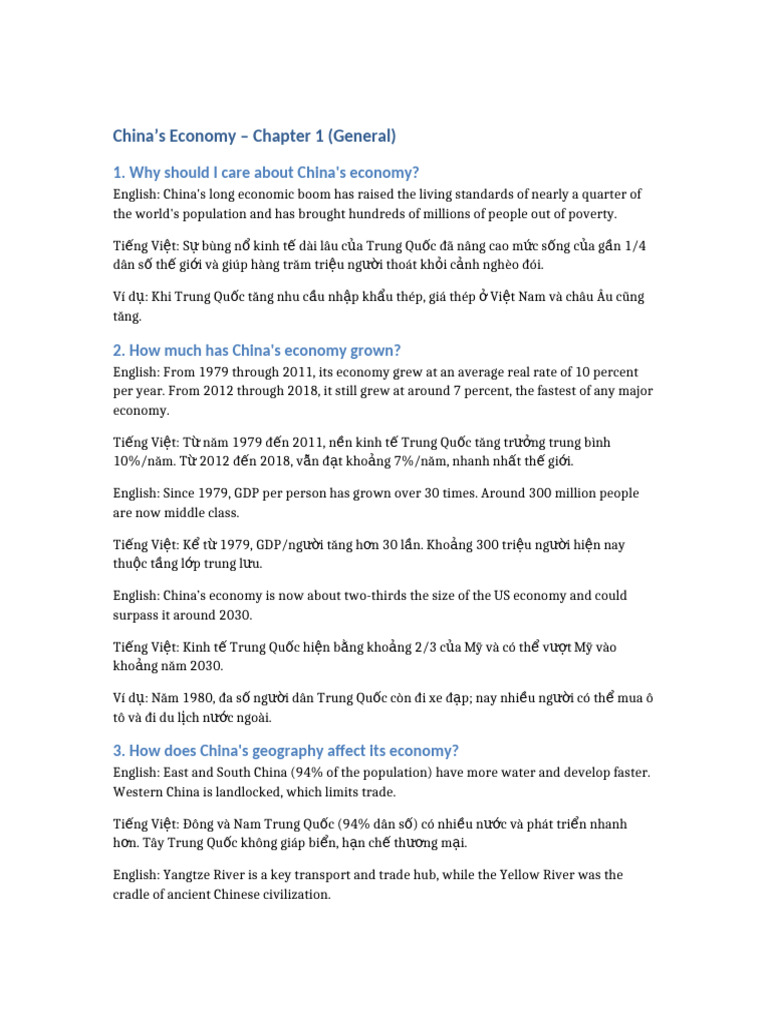 China Economy Chapter1 Bilingual | PDF