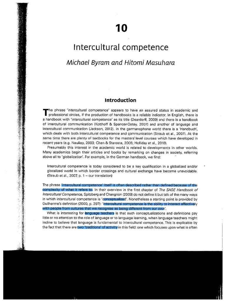 Byram 2013 Intercultural Competence | PDF