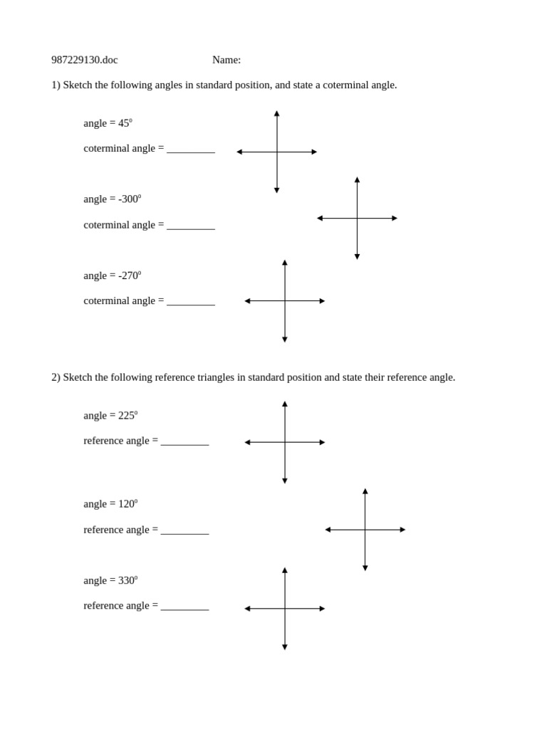 Angles and Reference Triangles Guide | PDF