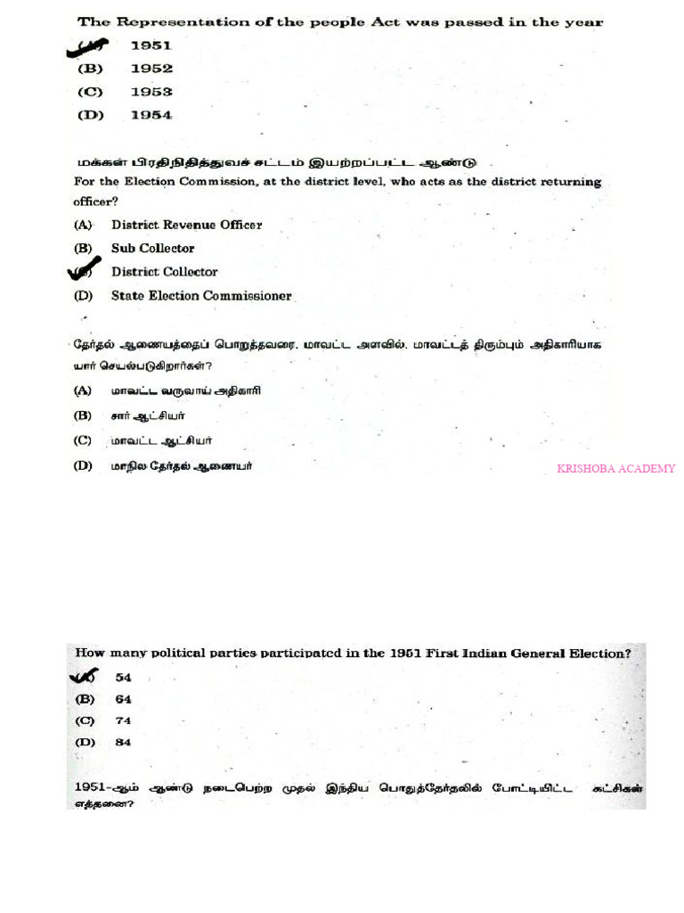 Election-previous Year Questions | PDF