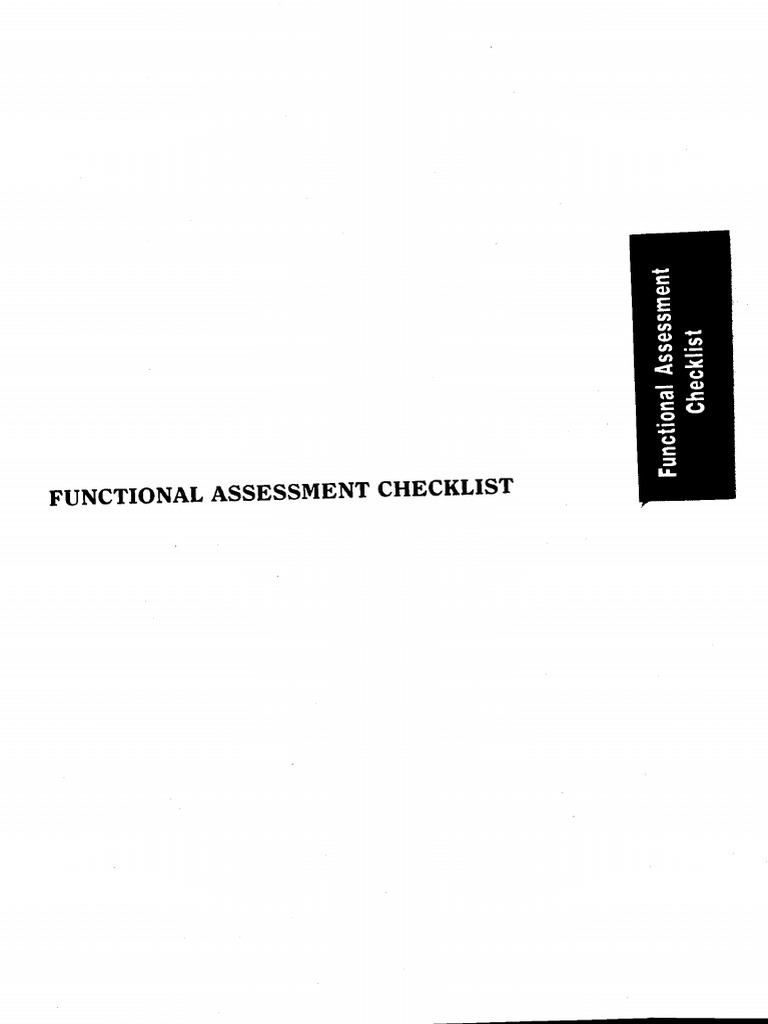 Functional Assessment Checklist for PMR | PDF | Toilet | Hand