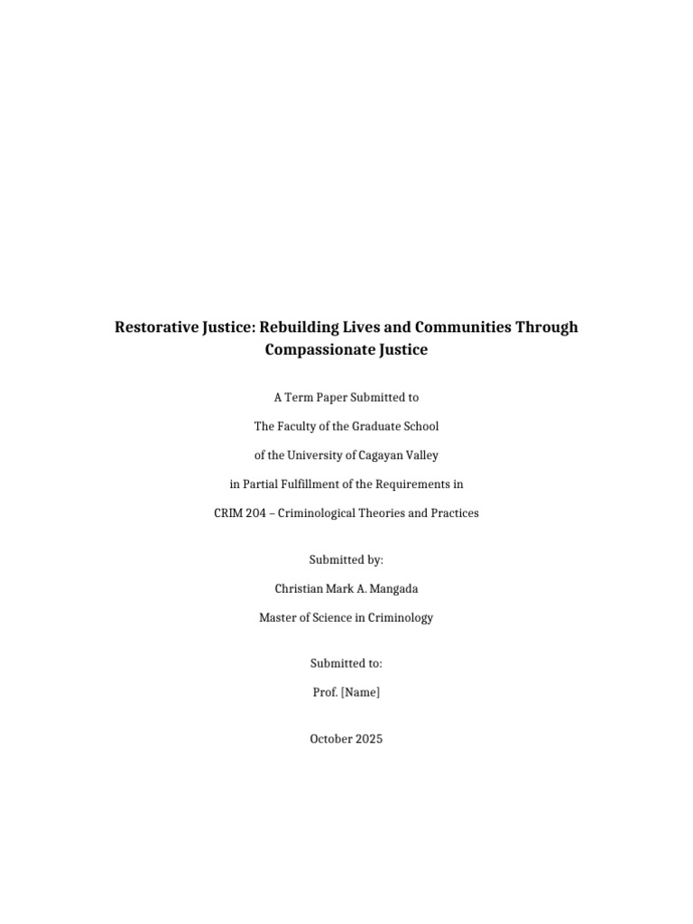 Restorative Justice | PDF