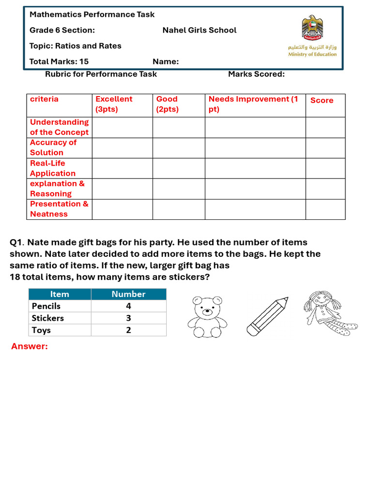 Performance Task Gr 6 | PDF