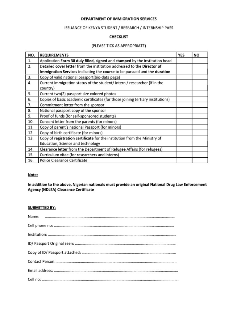 Student Pass Checklist | PDF