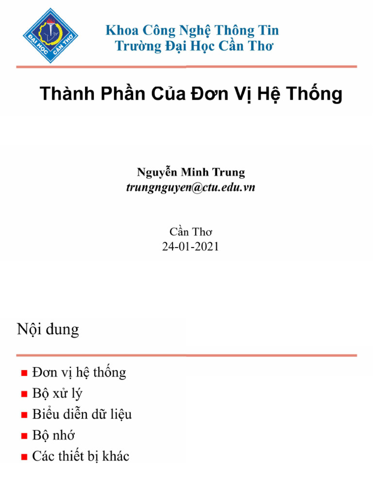 Chuong 2 Thanh Phan Cua Don Vi He Thong | PDF