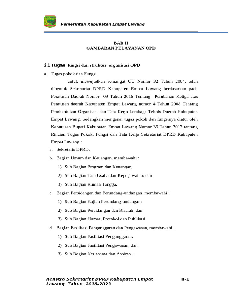 Bab Ii Gambaran Pelayanan Perangkat Daerah | PDF