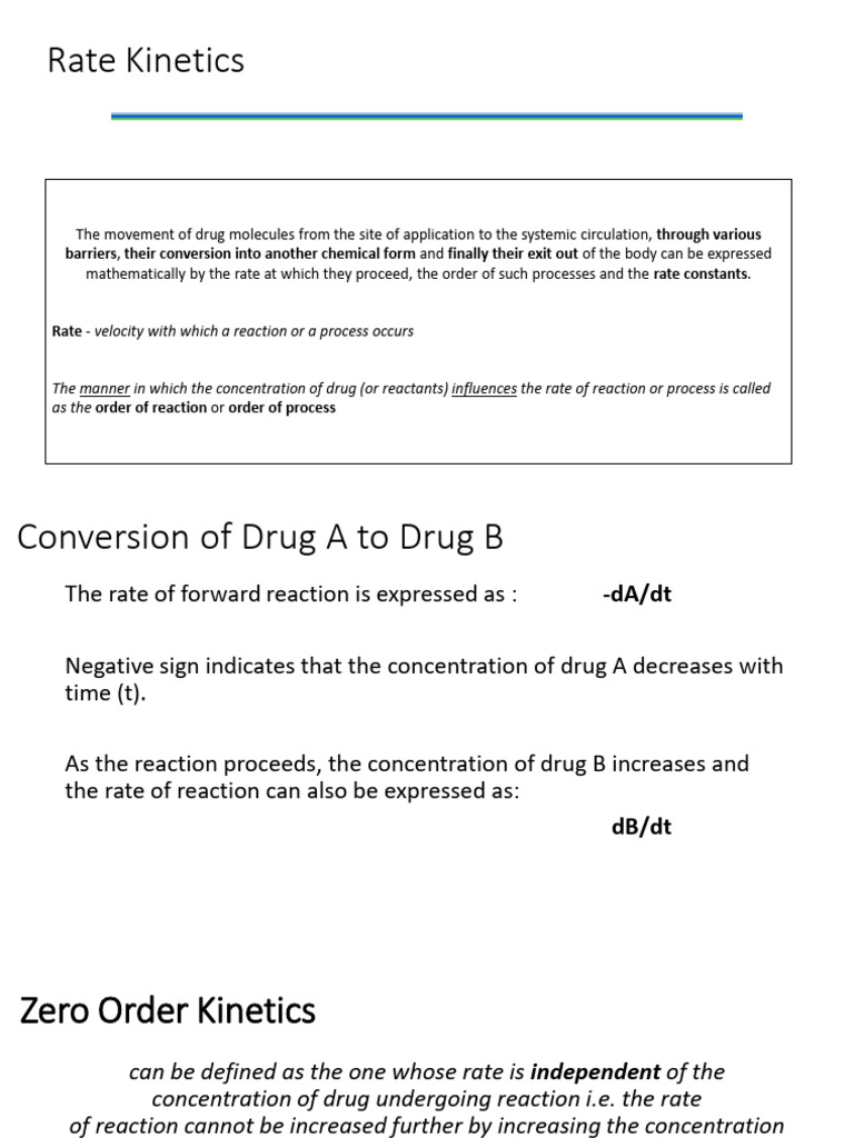 Drug Rate Kinetics Explained | PDF | Reaction Rate | Chemical Kinetics