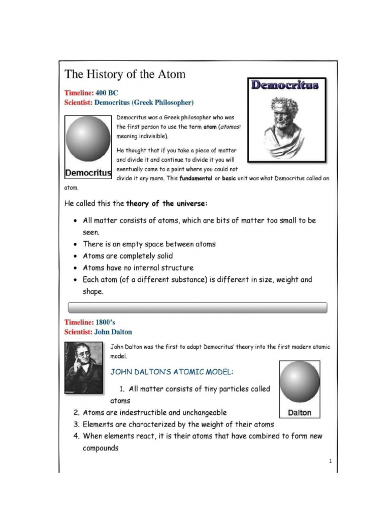Atomic History | PDF
