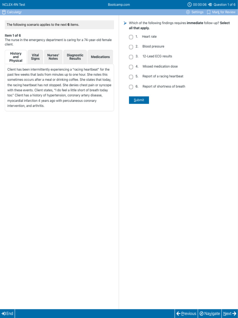 NCLEX Bootcamp Question Bank Next Gen Case 7 | PDF