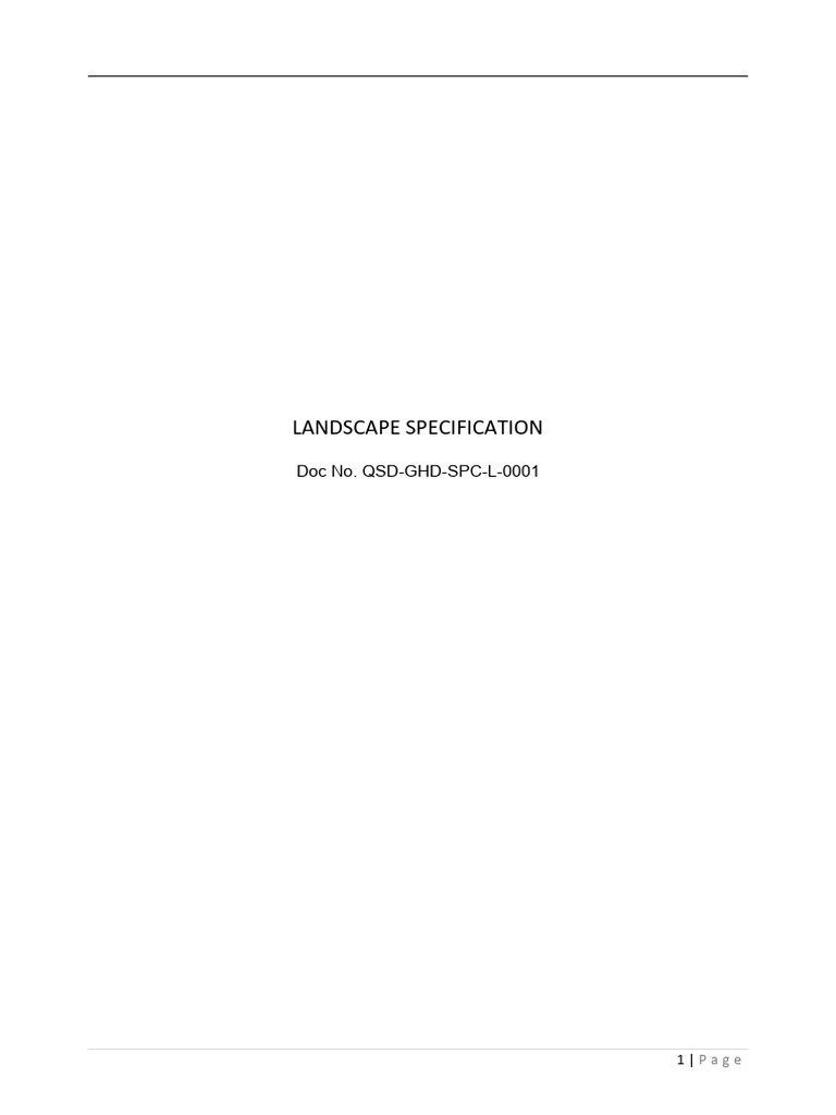 Landscape Specifications | PDF | Shrub | Sod