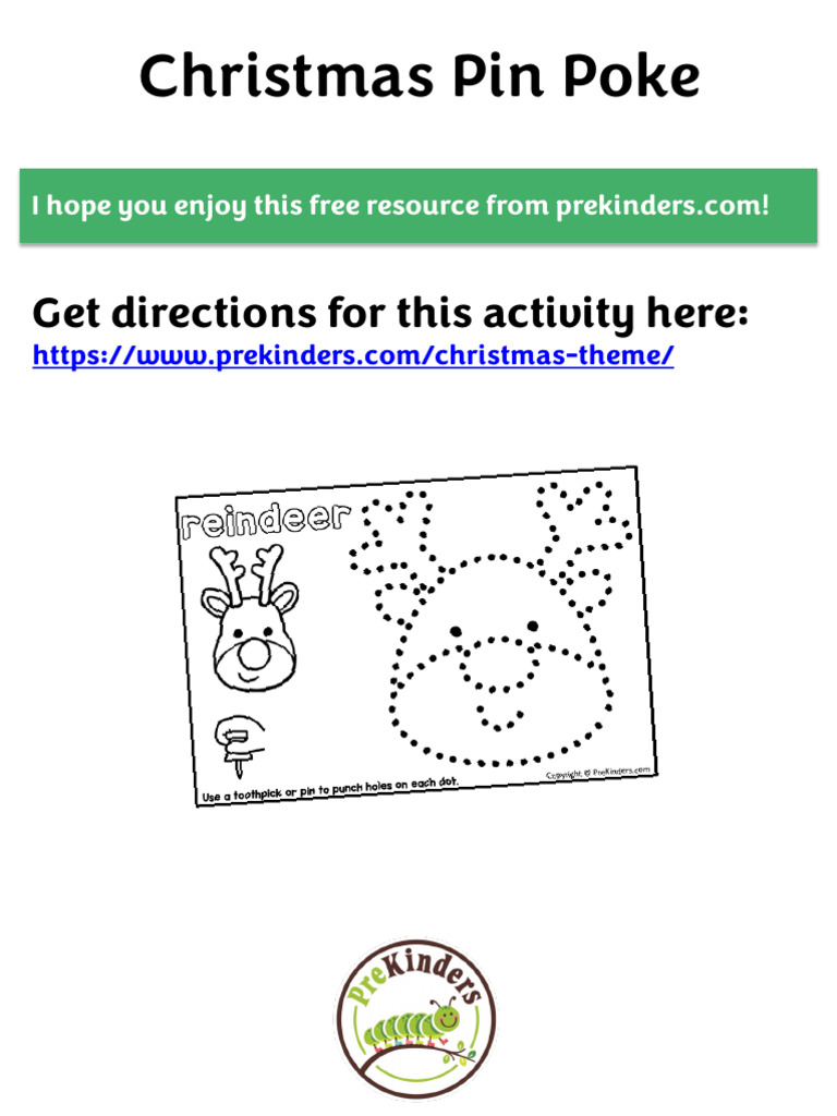 Christmas Pin Poke Activity Guide | PDF