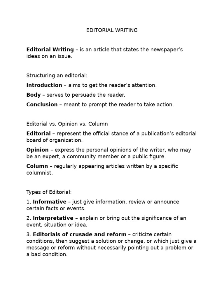 Guide to Effective Editorial Writing | PDF