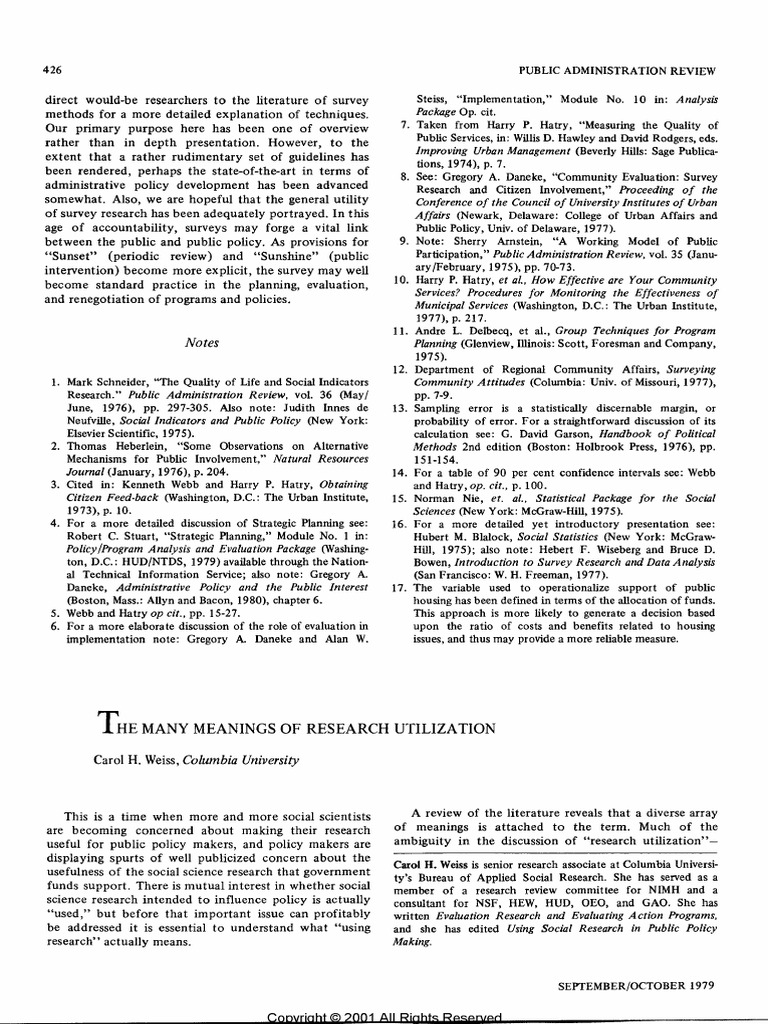 Weiss - 1979 - The Many Meanings of Research - 1979 | PDF