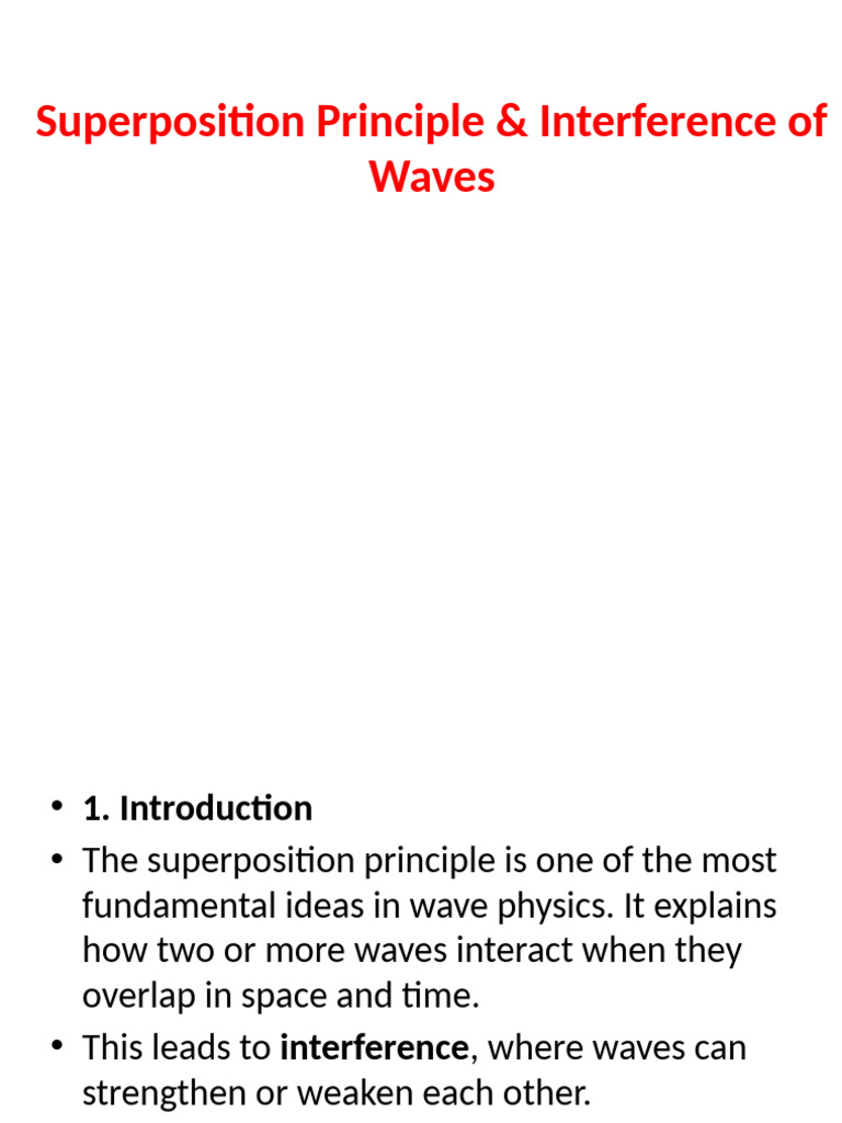 Superposition and Wave Interference Explained | PDF