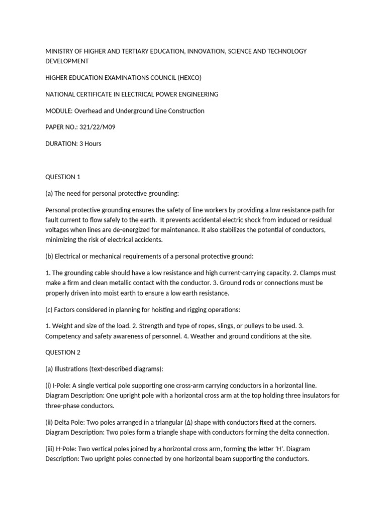 Overhead and Underground Line Construction... Questions and Ansnwers ...