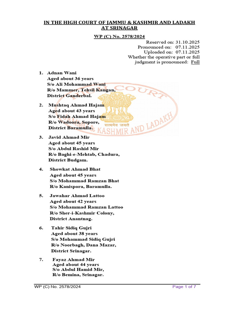 Rejected OPS adnan-wani-others-v-high-court-of-jk-ladakh-632788_251207 ...