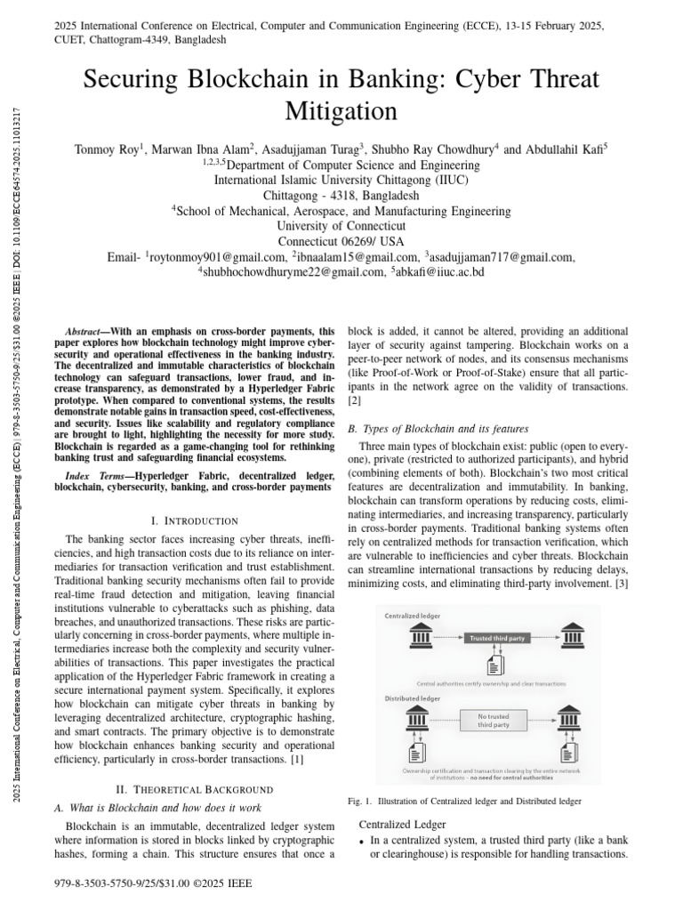 Securing Blockchain in Banking Cyber Threat Mitigation | PDF | Computer ...