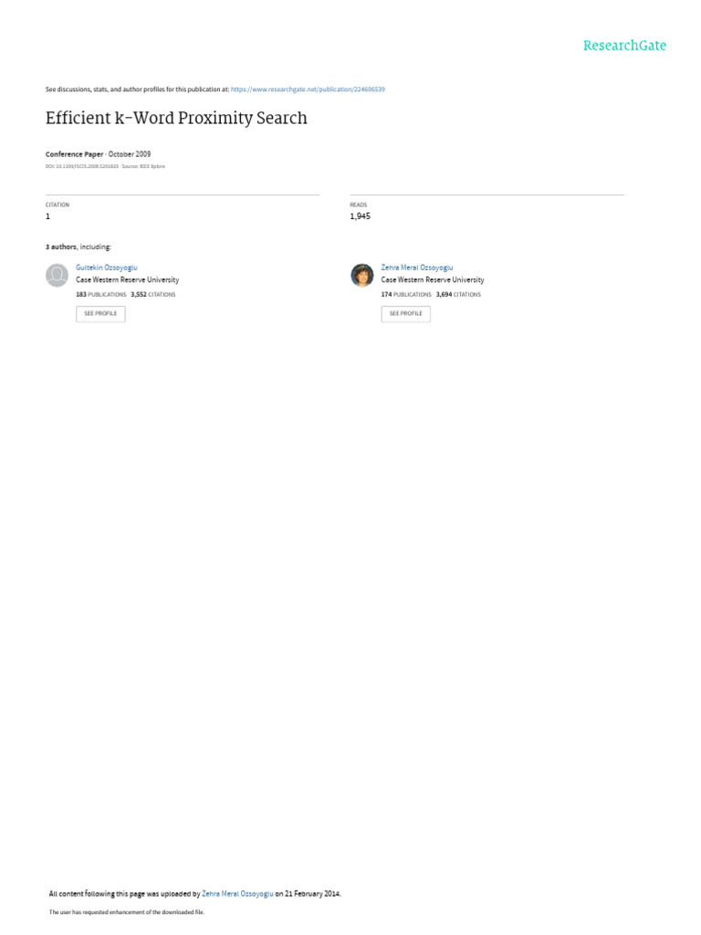 Efficient k-Word Proximity Search Techniques | PDF | Search Engine ...