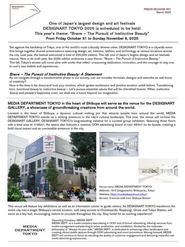 Designart Tokyo 2025 Press Release No.1_en | PDF | The Arts
