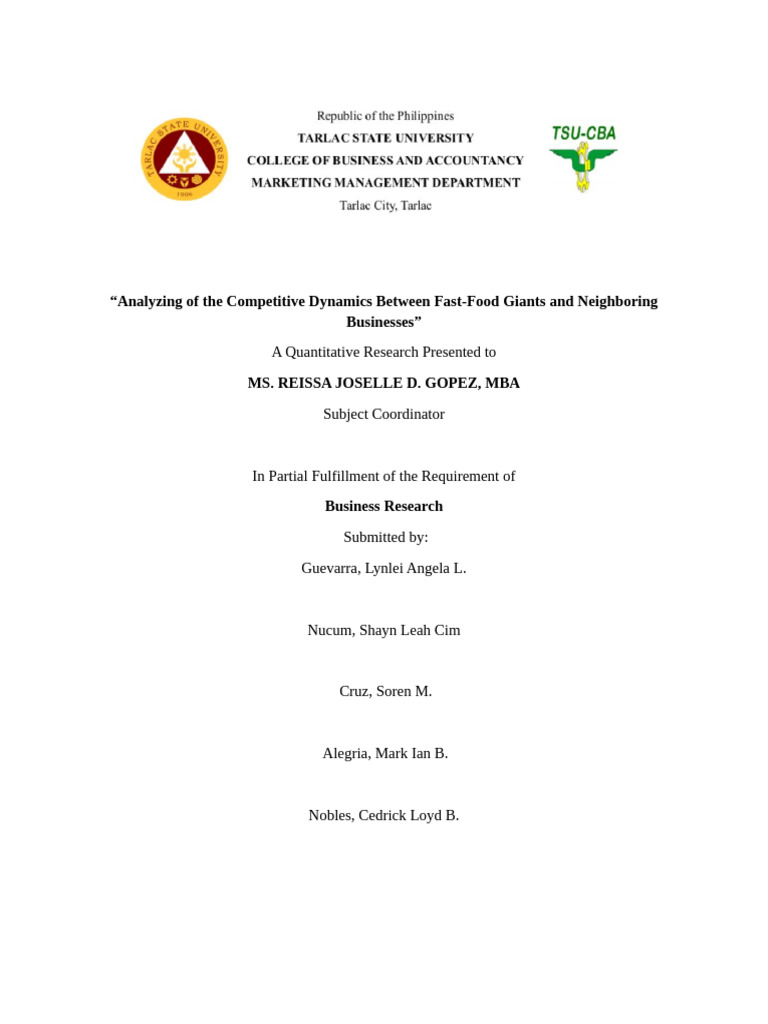 Fast-Food Giants vs. Local Businesses | PDF | Market (Economics) | Fast ...