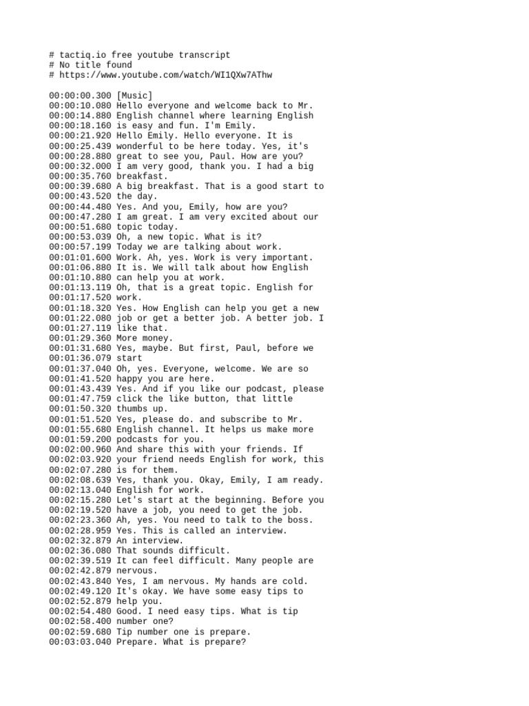 Tactiq Free Transcript WI1QXw7AThw | PDF