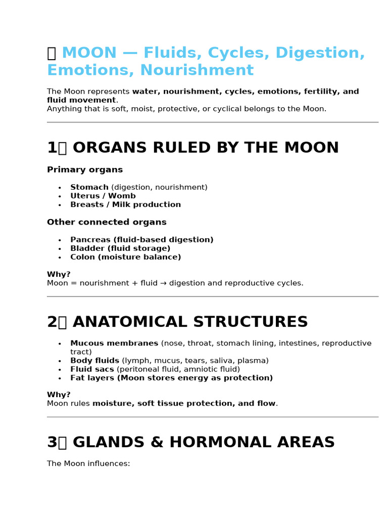 2. Moon - Health Issues | PDF | Edema | Digestion
