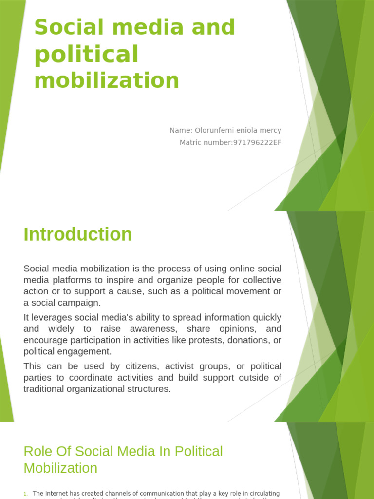 Social Media and Political Mobilization | PDF | Social Media | Popular ...